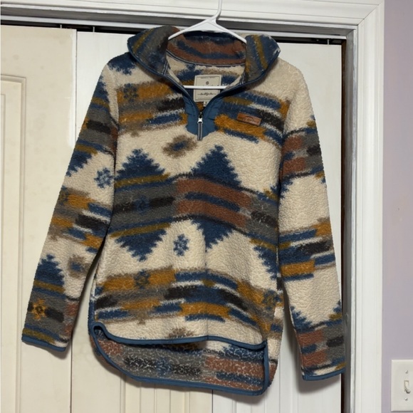 Simply Southern | Sweaters | Simply Southern Fleece Pullover With Blue ...